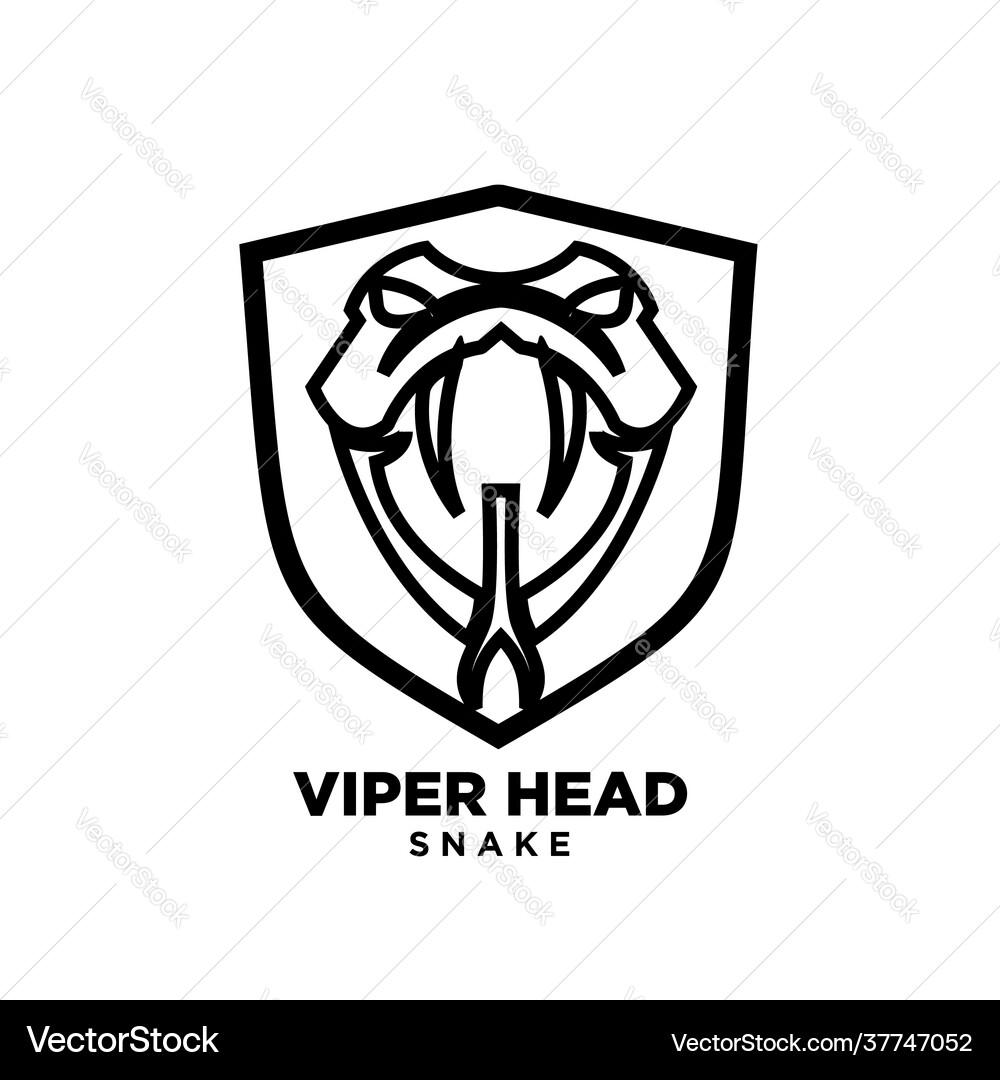 Modern viper head with initial v logo icon design Vector Image