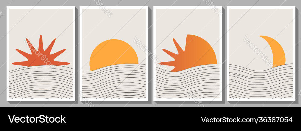 Geometric minimalist abstract hand painted poster Vector Image