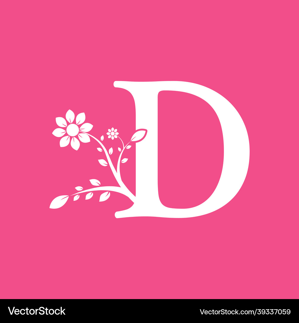 Letter d linked fancy logogram flower usable Vector Image