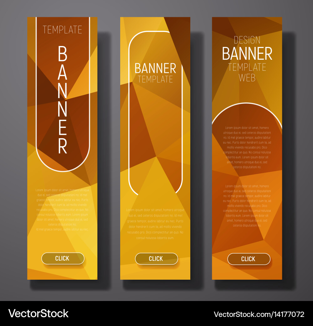 Template vertical web banners with polygonal Vector Image