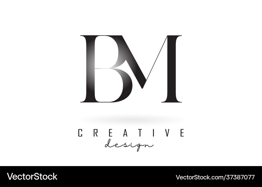 Bm b m letter design logo logotype concept Vector Image