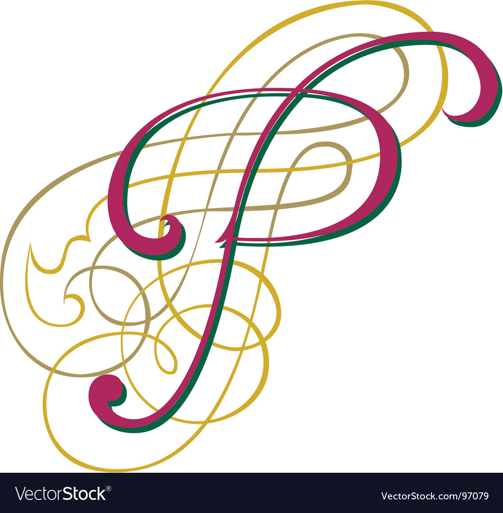Script letter p Royalty Free Vector Image - VectorStock