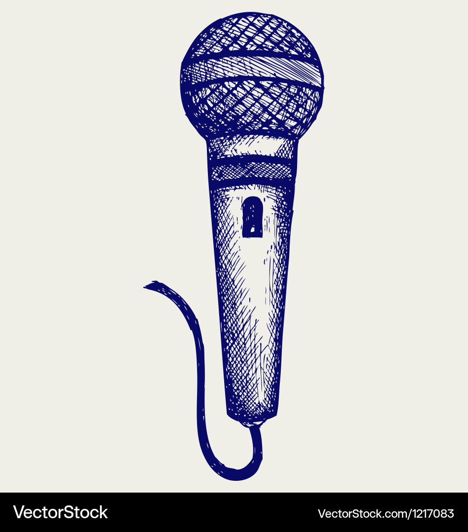 Sketch microphone Royalty Free Vector Image - VectorStock