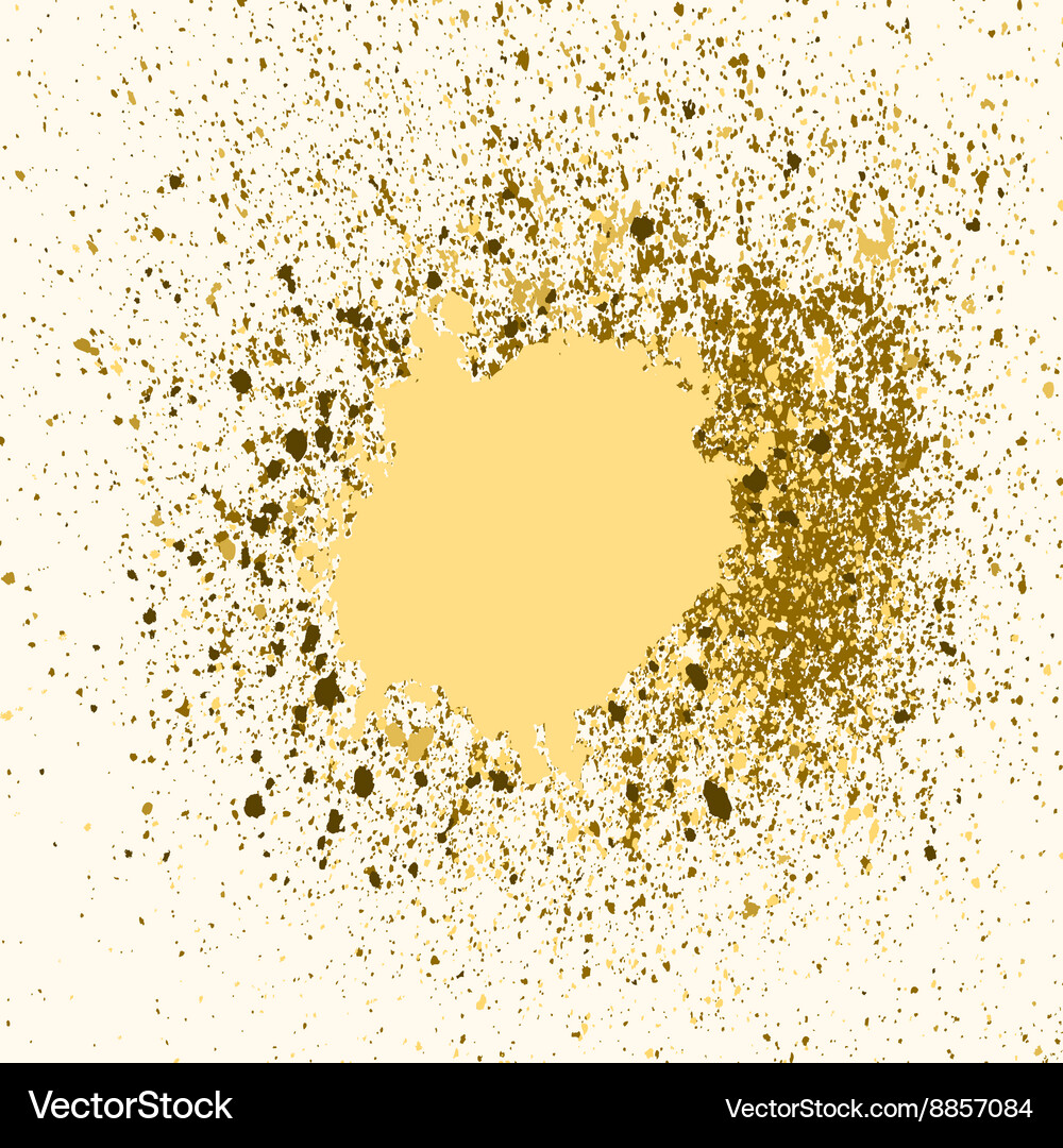 Gold paint splash splatter and blob on white Royalty Free Vector Image ...