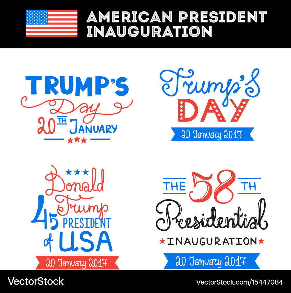 American president inauguration greetings set Vector Image
