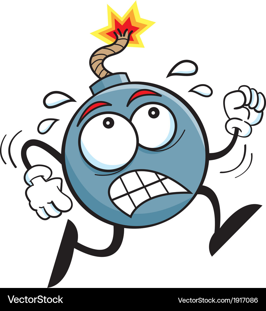 Cartoon Running Bomb Royalty Free Vector Image