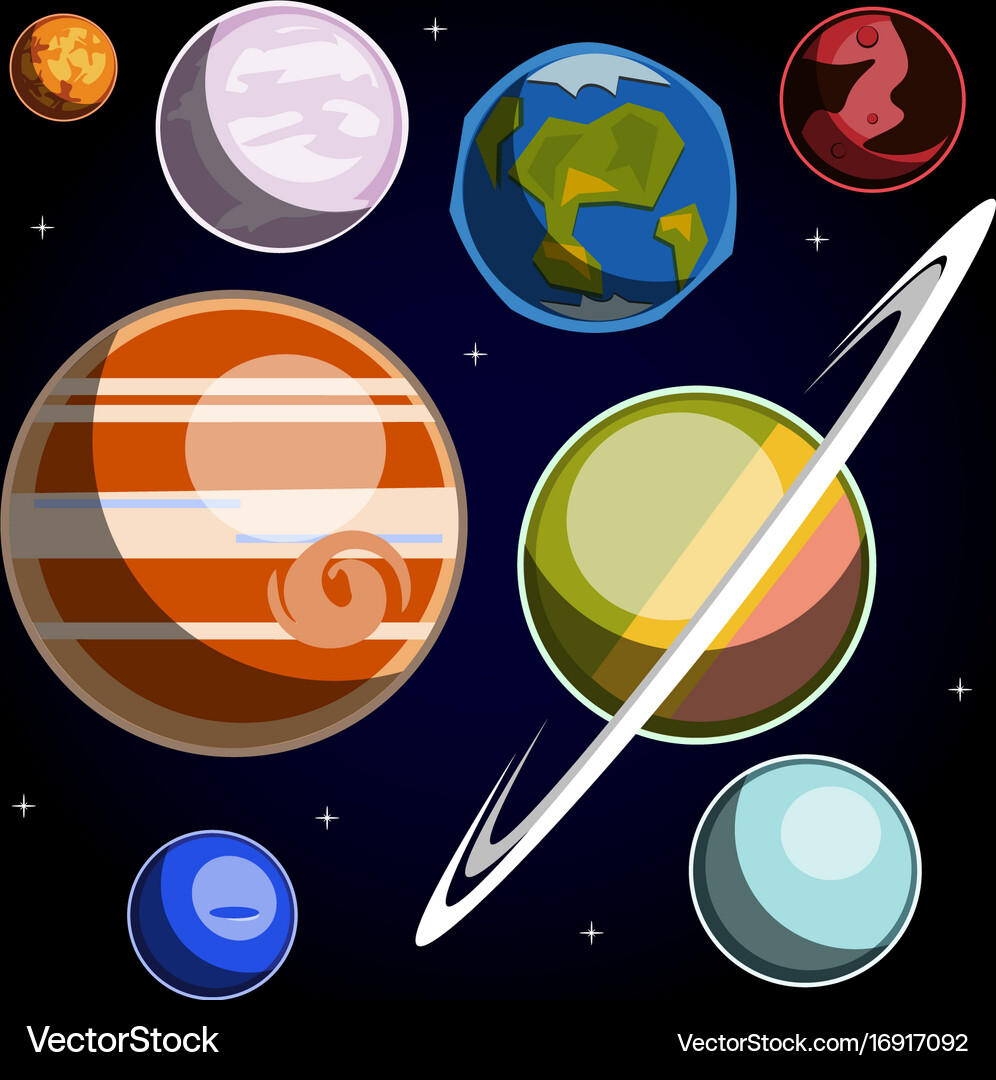 Set with solar system planets Royalty Free Vector Image