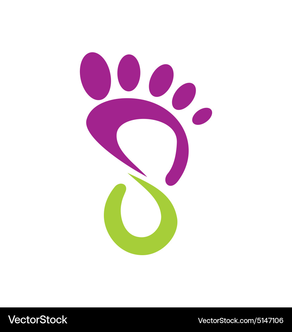 Foot step medic beauty abstract logo Royalty Free Vector