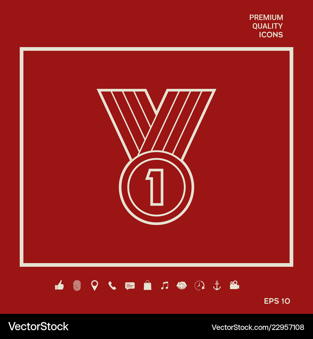 Medal line icon graphic elements for your design Vector Image