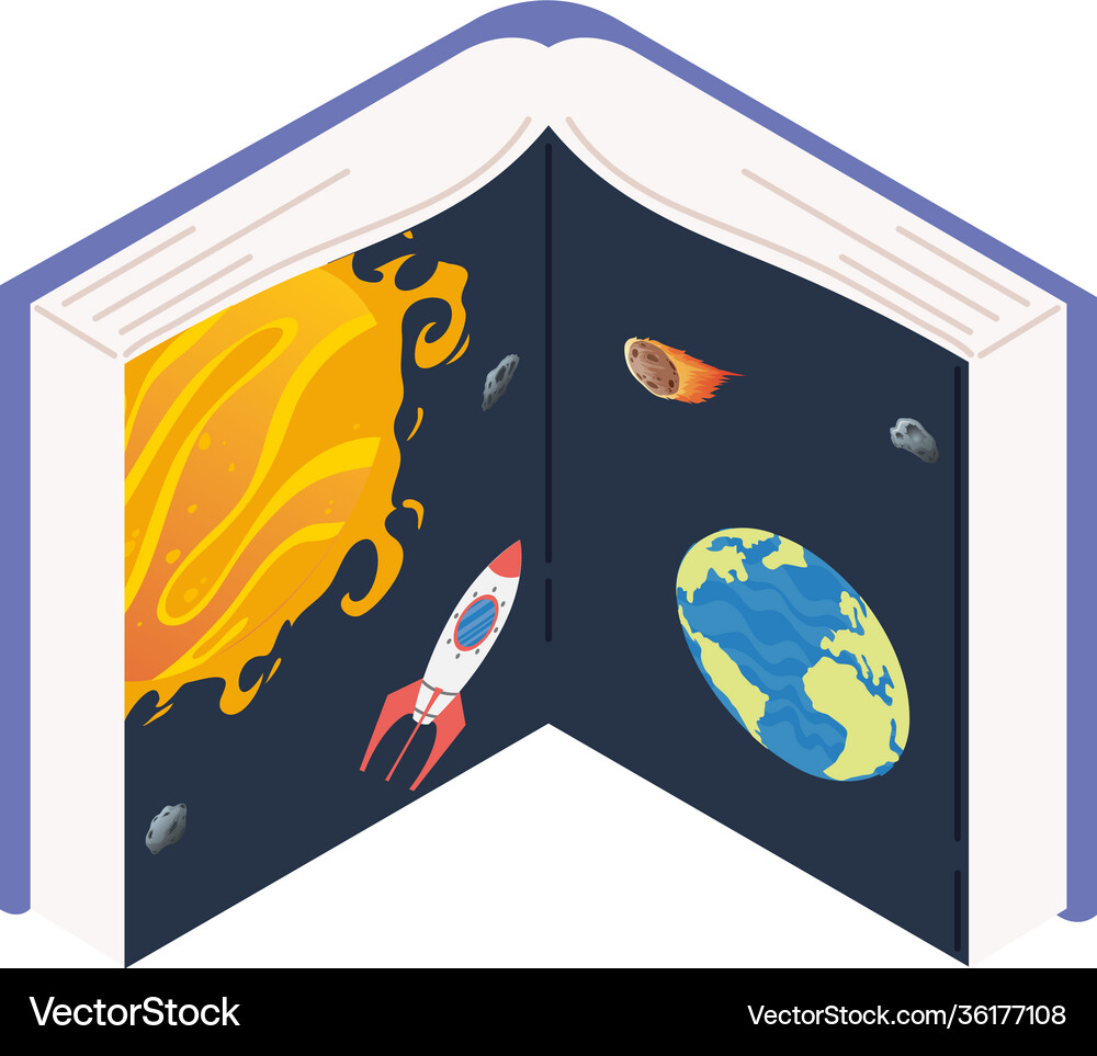Text book open with space teme book day Royalty Free Vector