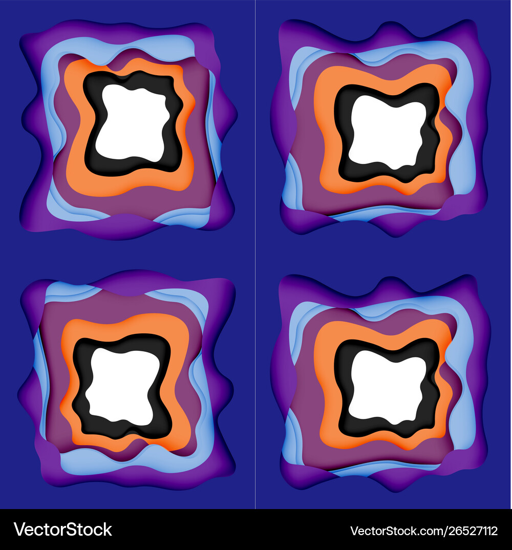 Abstract geometric pattern 3d paper layers cut Vector Image