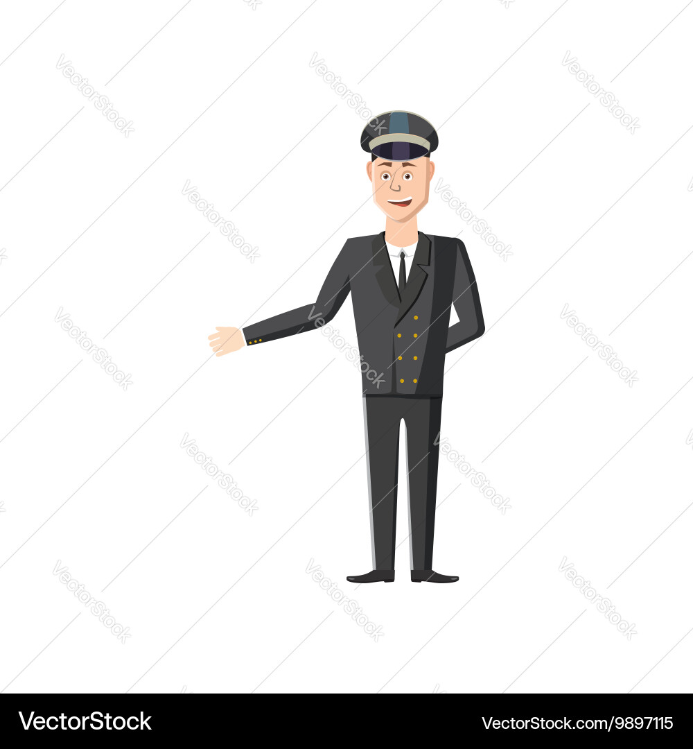 Chauffeur icon in cartoon style Royalty Free Vector Image