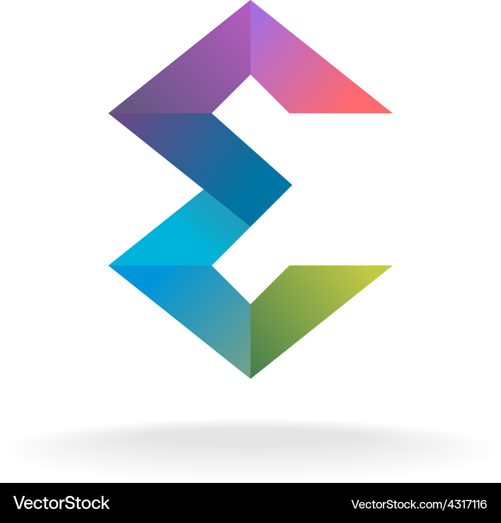 Letter E geometric logo Royalty Free Vector Image