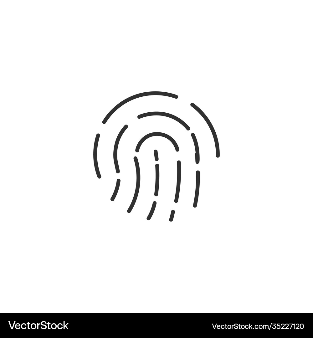 Fingerprint linear icon minimal biometrics sign Vector Image