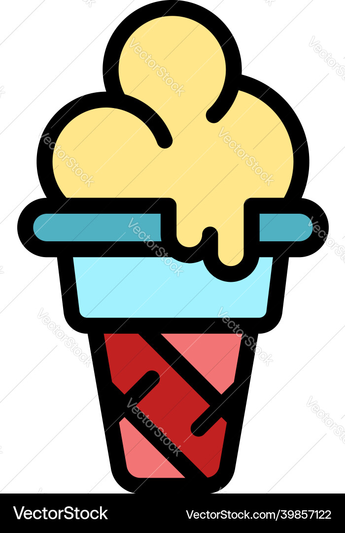 Thawed ice cream icon color outline Royalty Free Vector