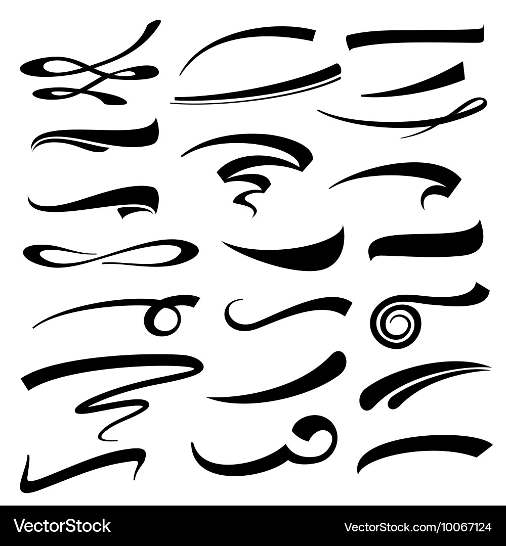Hand lettering underlines set Royalty Free Vector Image