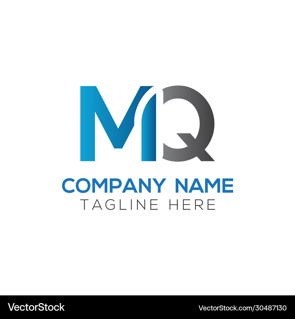 Initial mq letter logo design template abstract Vector Image