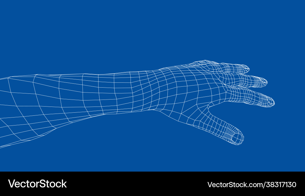 Open palm hand gesture male hand Royalty Free Vector Image