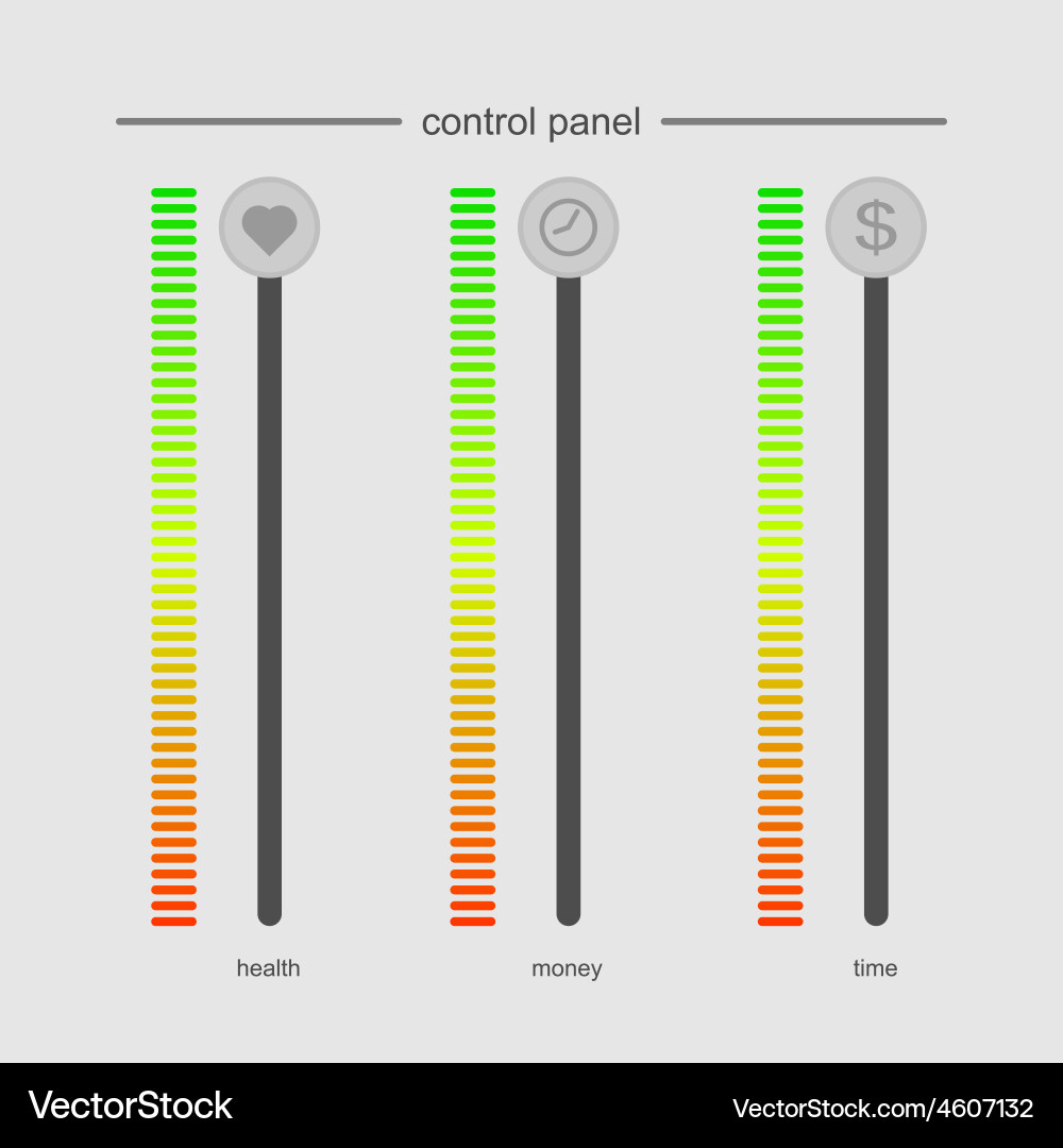 Control panel design concept work and life Vector Image