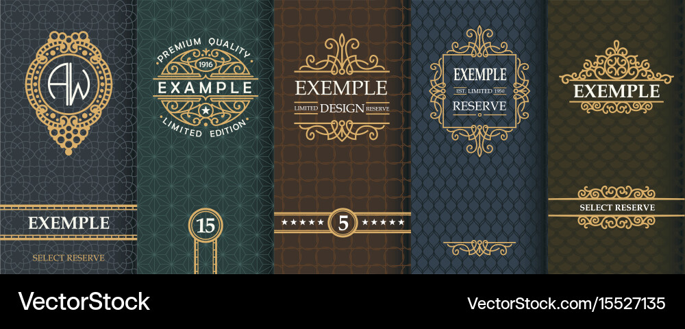 Exquisite set of design templates for label Vector Image