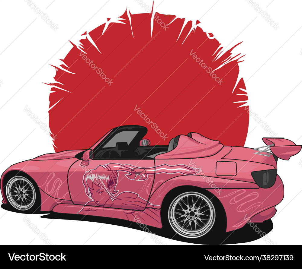 Pink sport car coupe Royalty Free Vector Image