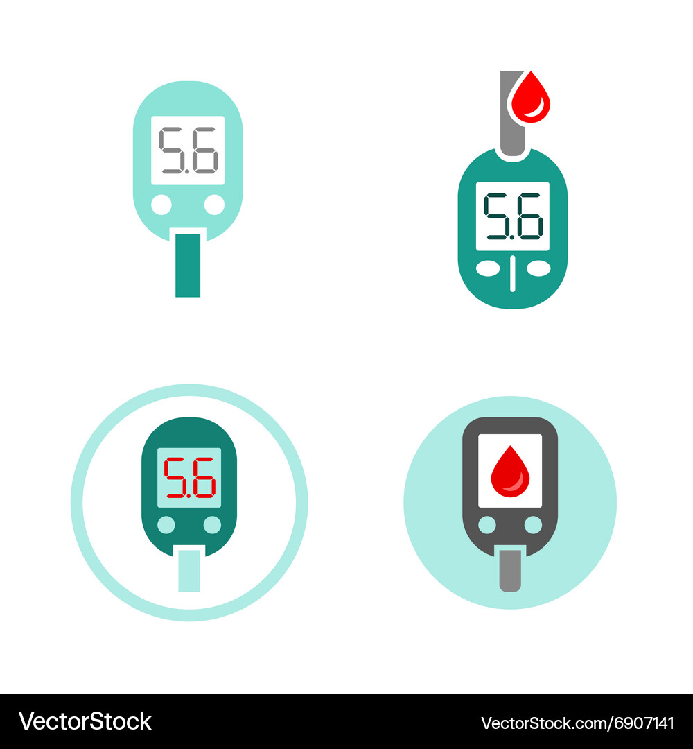 Diabetes Glucometer Icons Royalty Free Vector Image