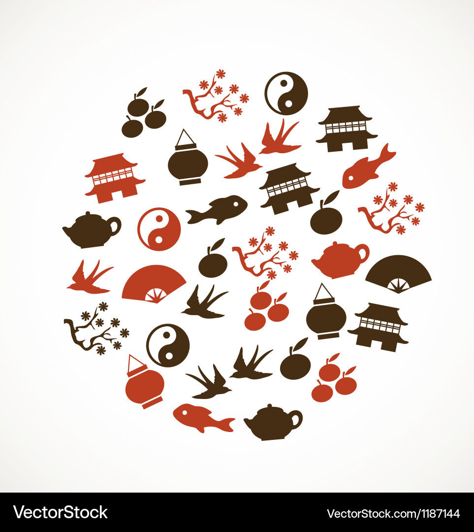 Asian symbols Royalty Free Vector Image - VectorStock