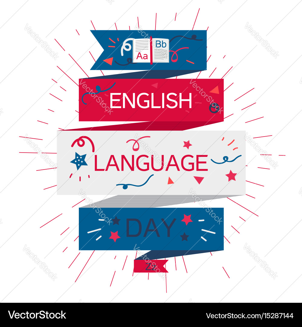 English language day banner Royalty Free Vector Image