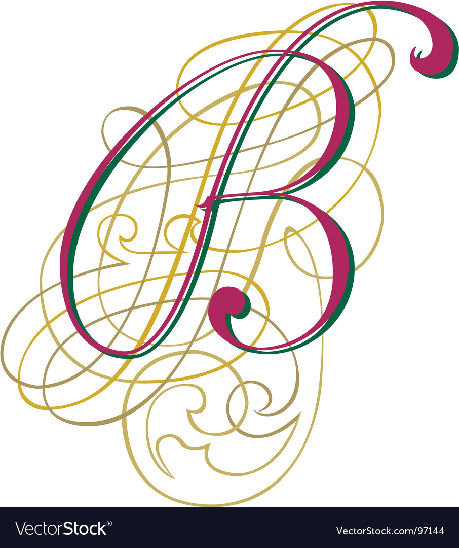 Script letter b Royalty Free Vector Image - VectorStock
