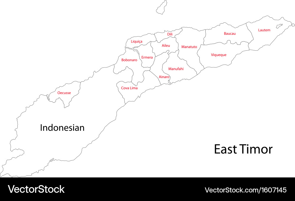 Contour East Timor map Royalty Free Vector Image