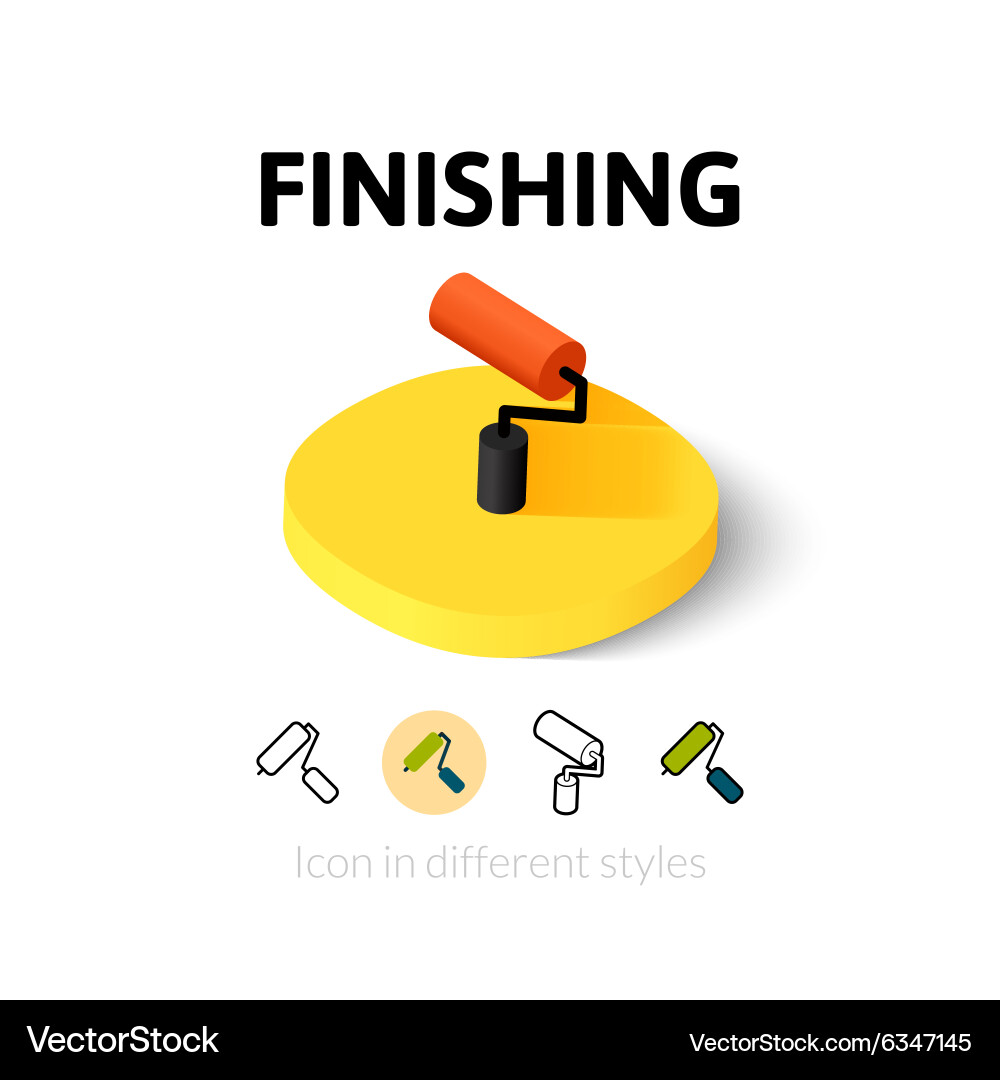 Finishing icon in different style Royalty Free Vector Image