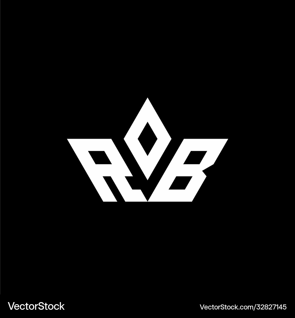 Rb monogram logo with crown shape luxury style Vector Image