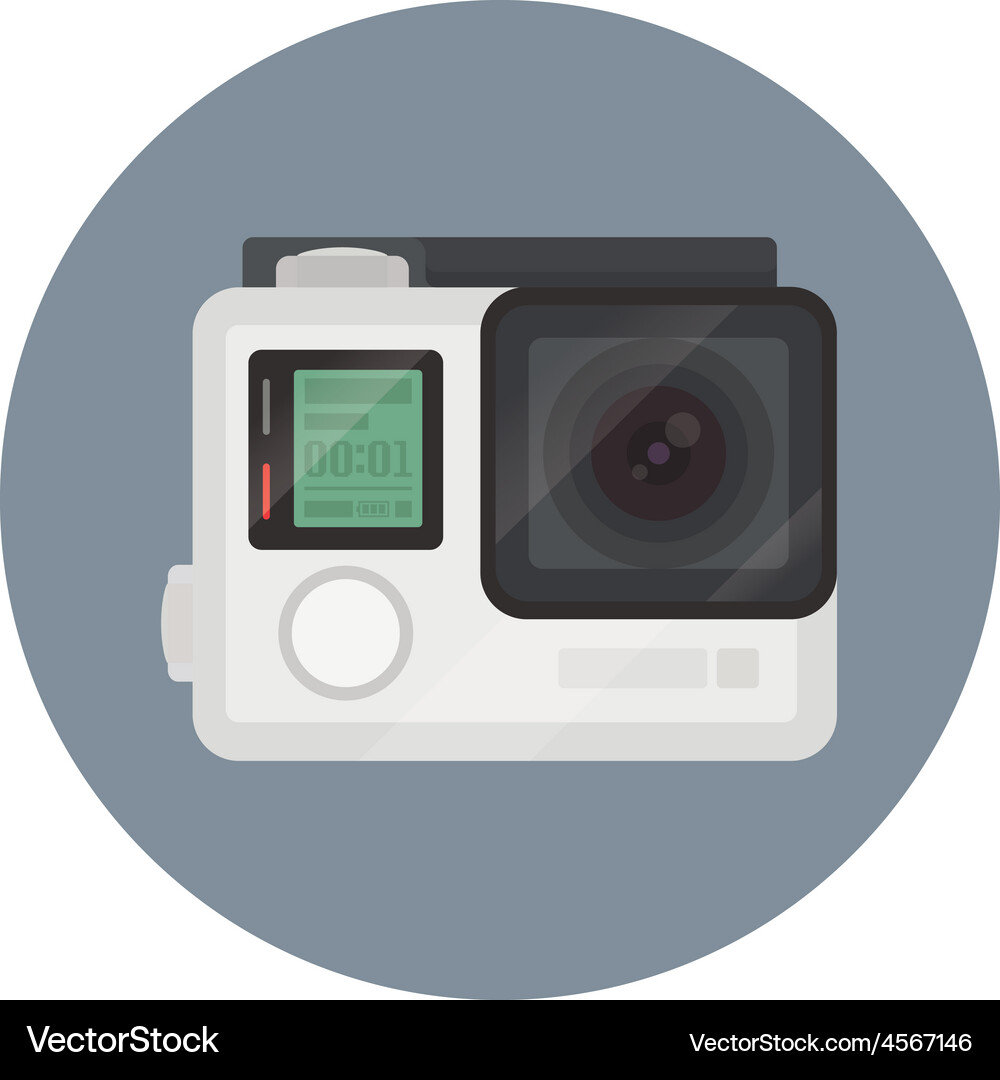 GoPro Hero 4 sport camera flat icon Royalty Free Vector