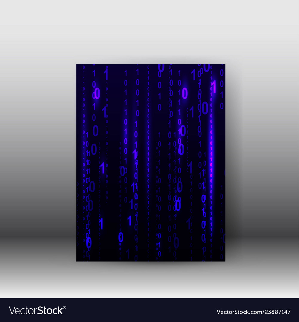 Matrix style binary background poster Royalty Free Vector