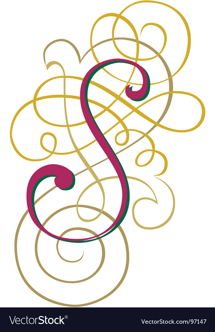 Script letter s Royalty Free Vector Image - VectorStock