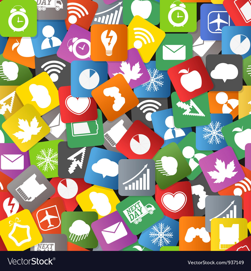 App Icons Background Royalty Free Vector Image
