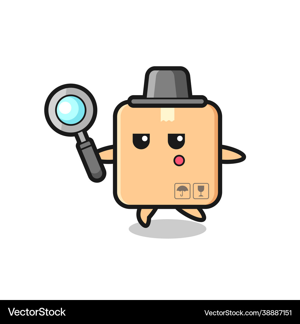 Cardboard box cartoon character searching Vector Image