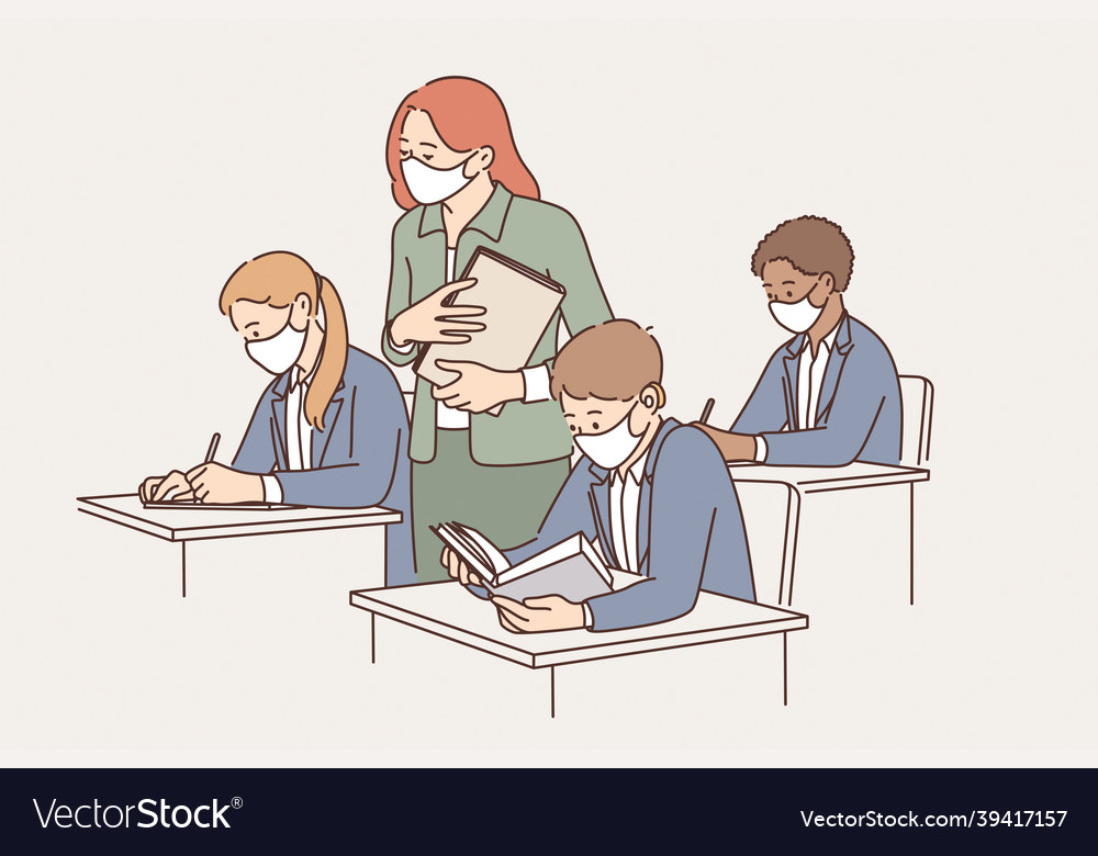 Education and learning during quarantine concept Vector Image