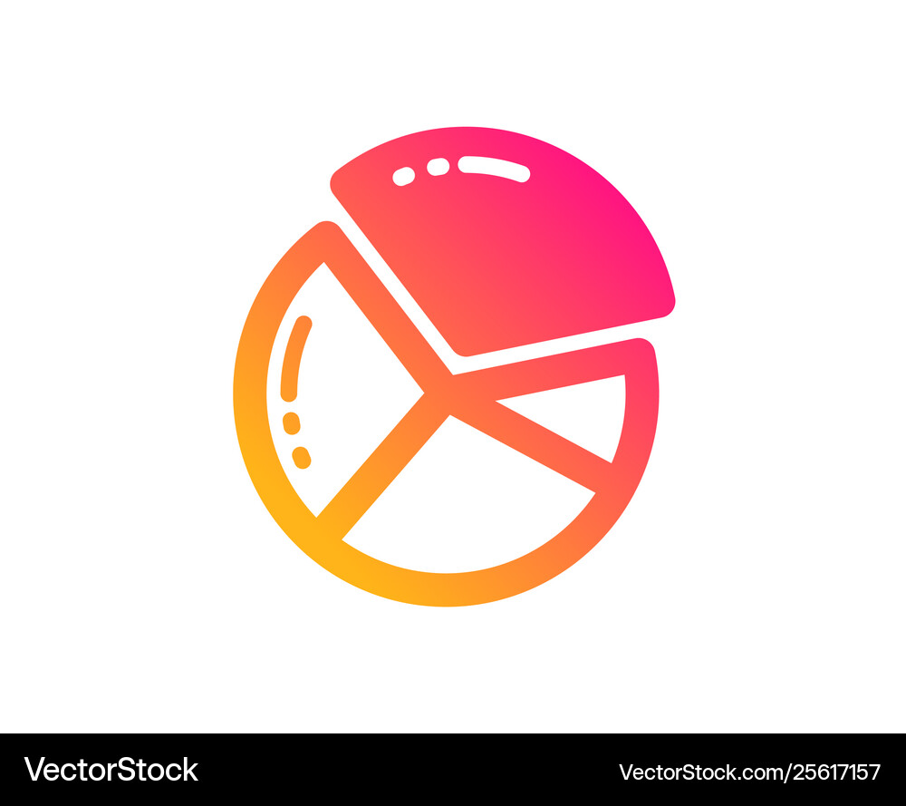Pie chart icon presentation graph sign Royalty Free Vector