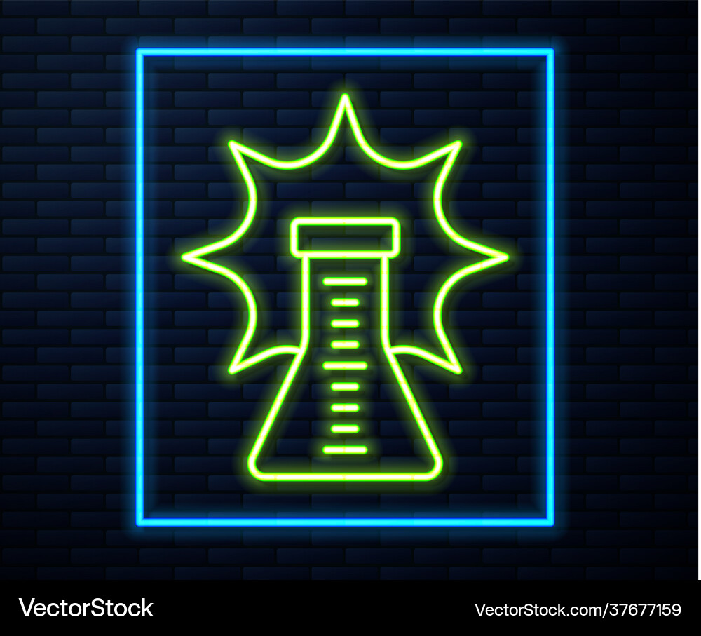 Glowing neon line chemical experiment explosion Vector Image