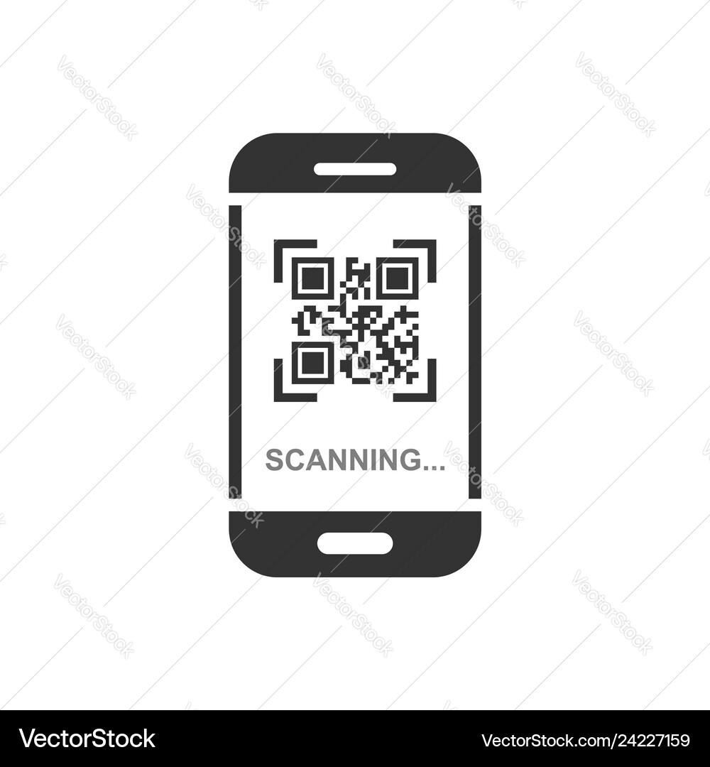 Phone qr code scan smartphone icon scanner Vector Image