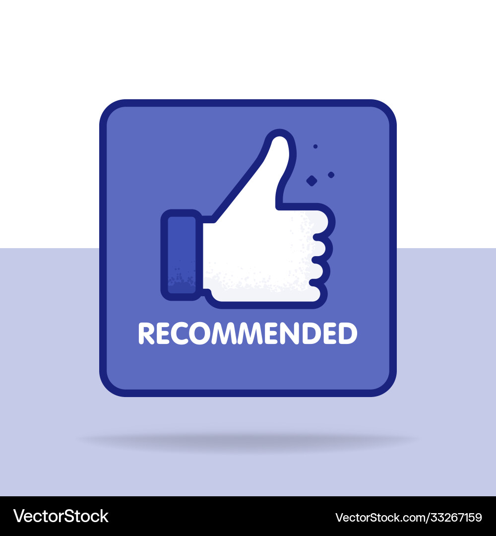Recommended icon line label Royalty Free Vector Image