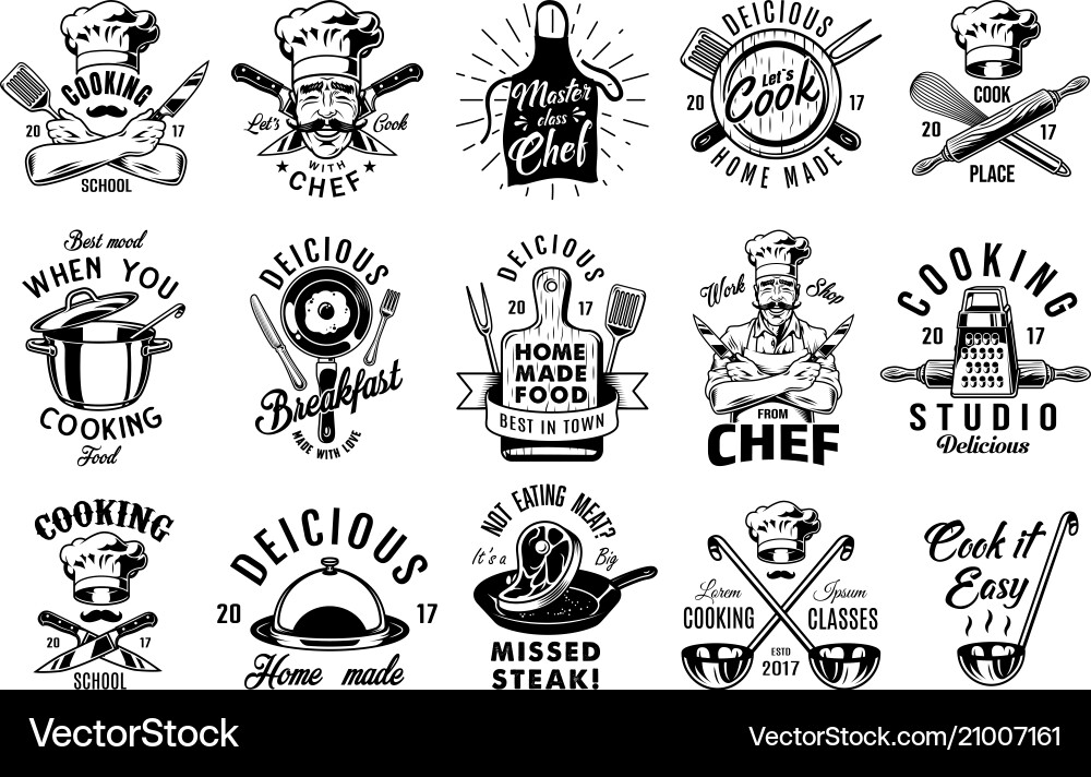 Set of cooking emblem Royalty Free Vector Image