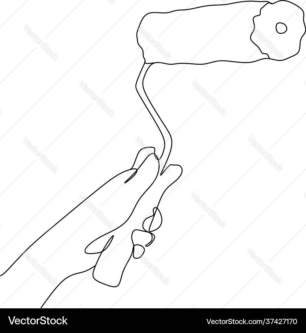 Continuous line drawing real estate agent Vector Image