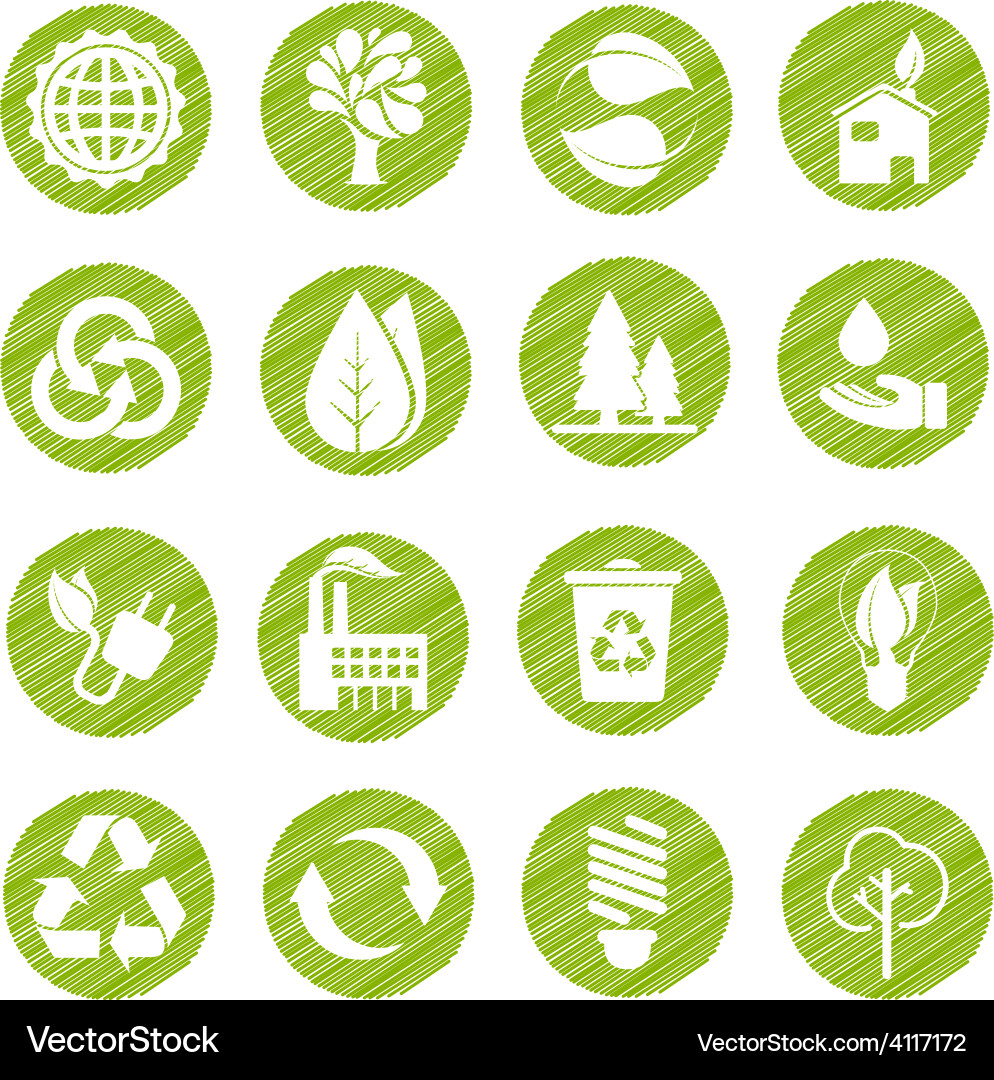 Eco icons Royalty Free Vector Image - VectorStock