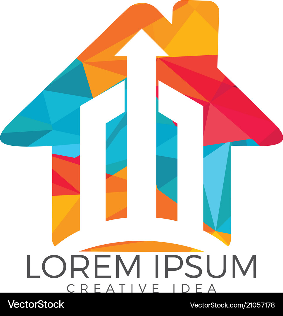 Arrow building company logo Royalty Free Vector Image