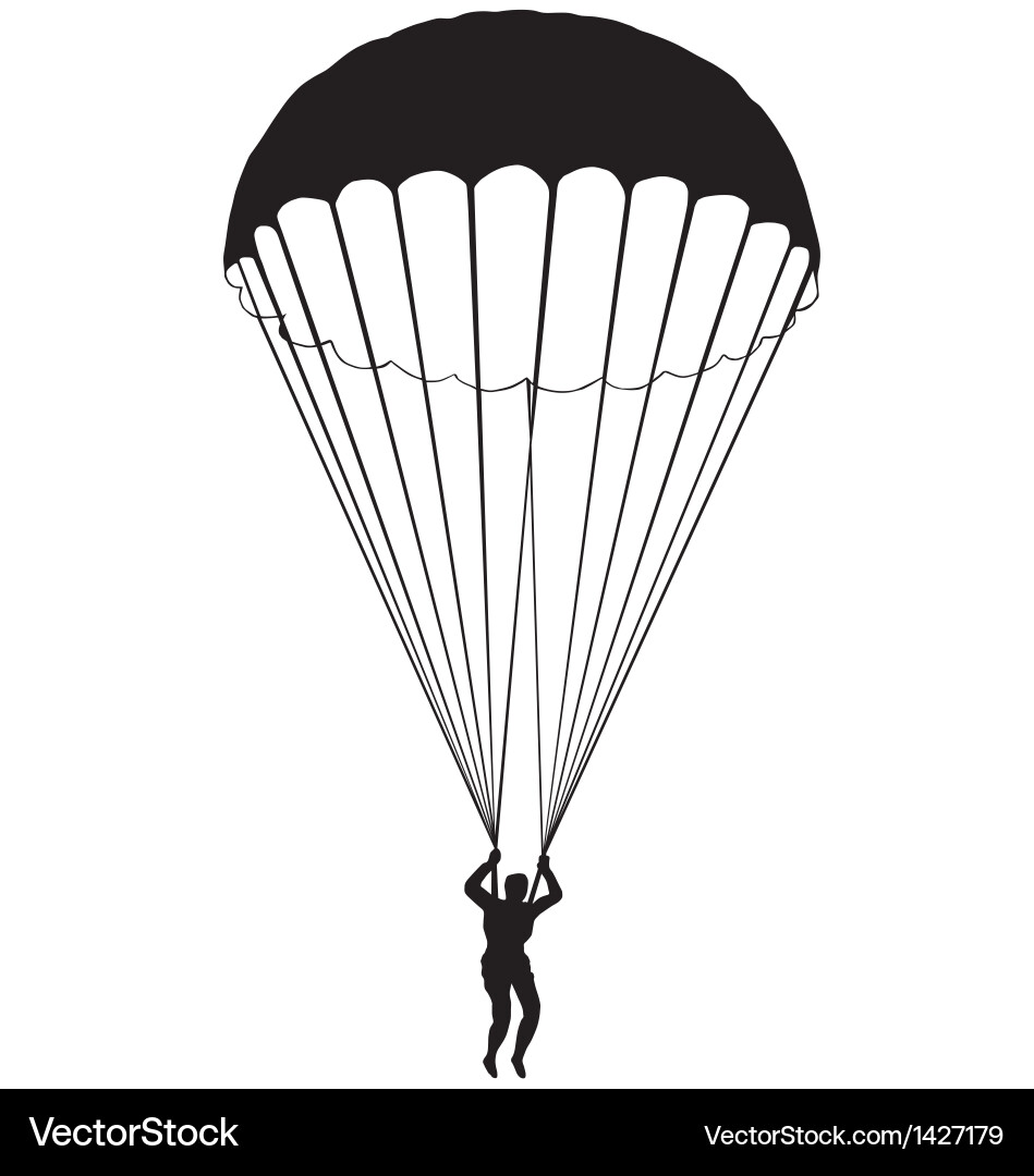 Parachute silhouette Royalty Free Vector Image