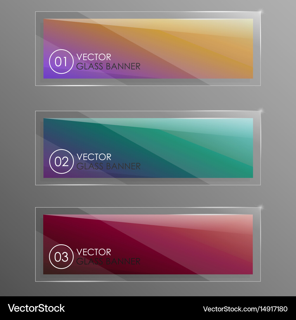 Glass banners with abstract shape Royalty Free Vector Image - VectorStock