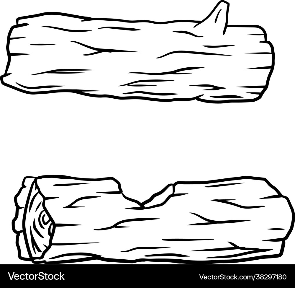 Black and white sketch log Royalty Free Vector Image