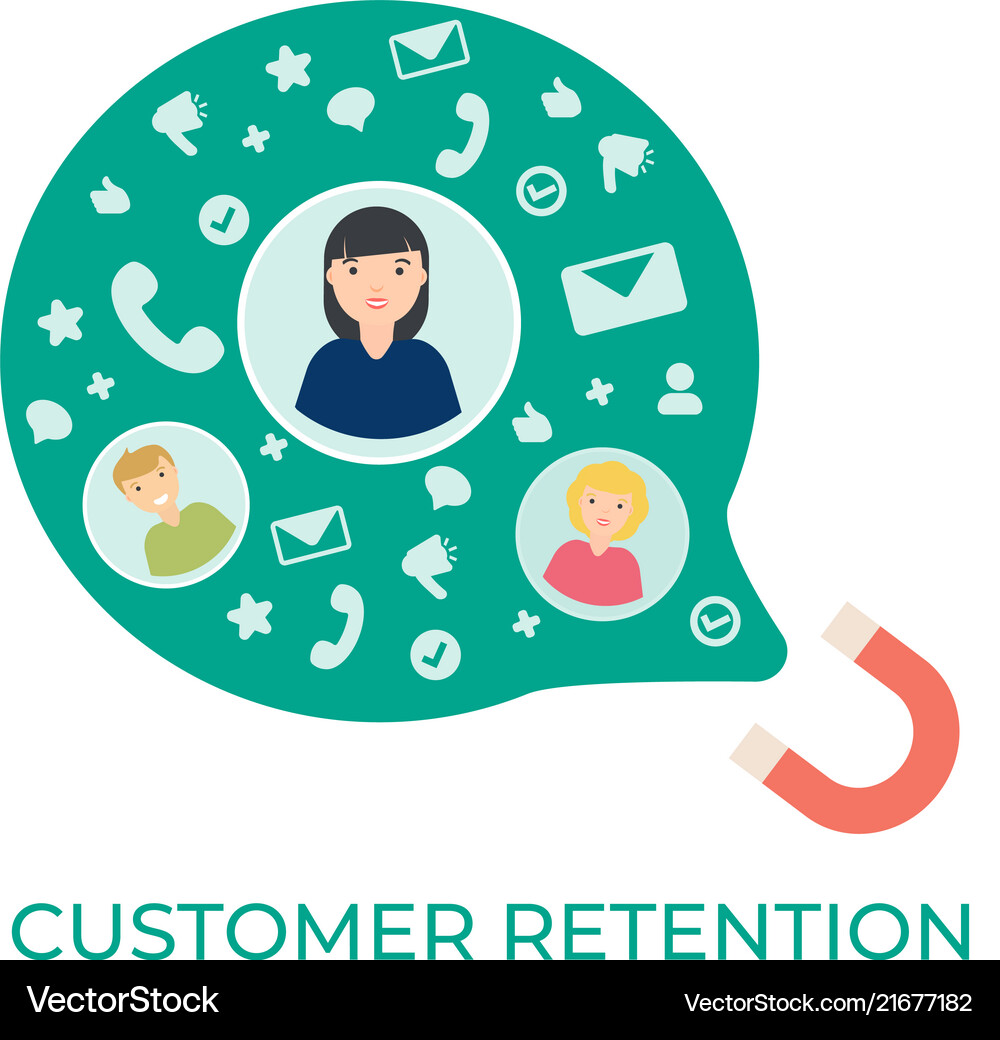 Customer retention flat Royalty Free Vector Image